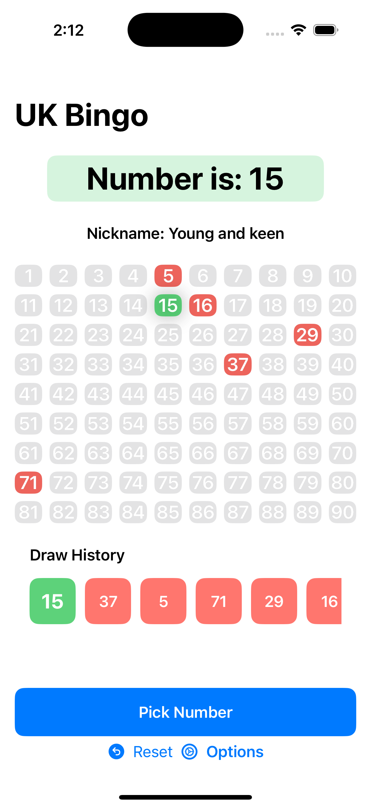 Bingo Number Generator